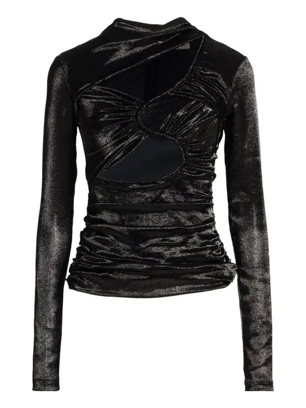 Isabel Marant Étoile Draped Neckline Long Sleeve Top - Black