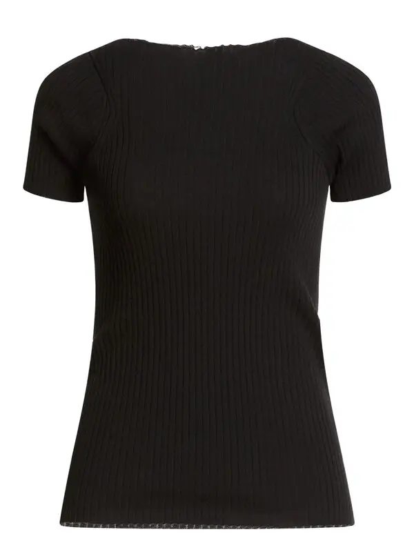 Sportmax Ribbed Knit T-shirt - Black