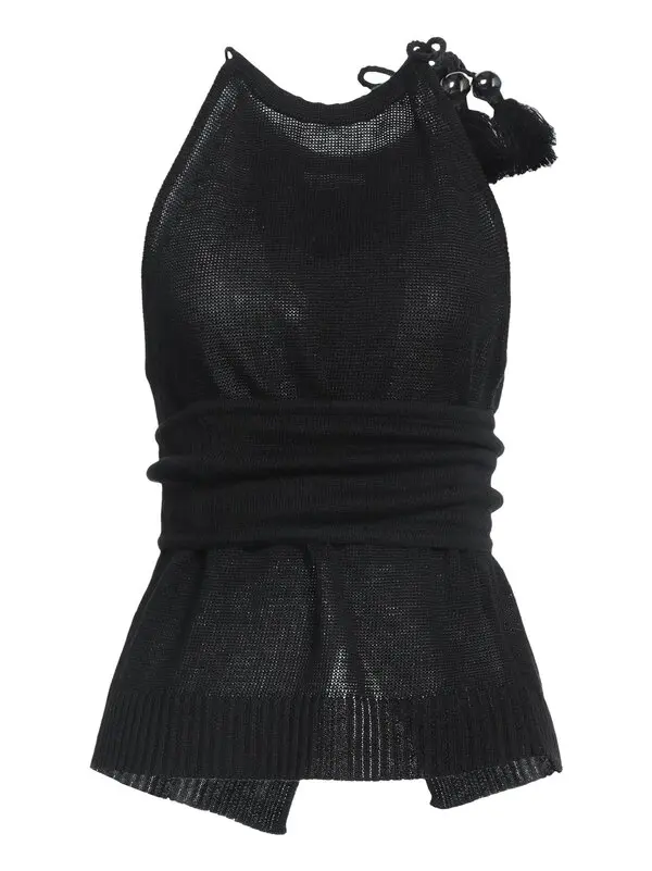 Max Mara Sleeveless Crew Neck Knit Top - Black