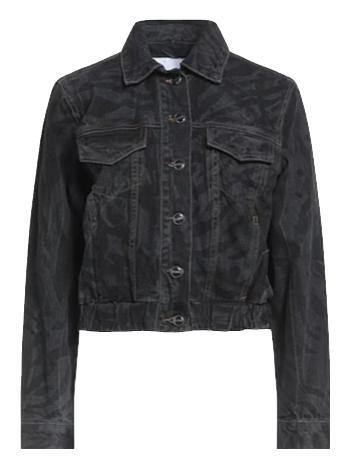 GANNI Logo Denim Jacket - Black