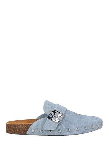 Tory Burch Wooden Clogs With Appliqués - Gray