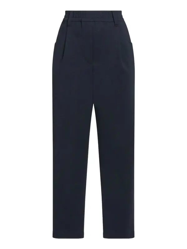 Brunello Cucinelli Tapered Jersey Trousers - Black