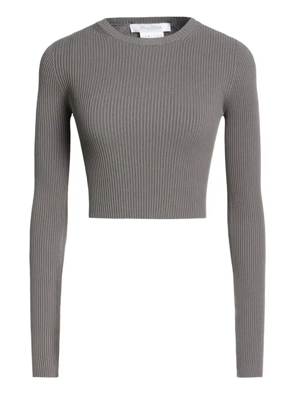 Max Mara Ribbed-knit Crewneck Jumper - Gray