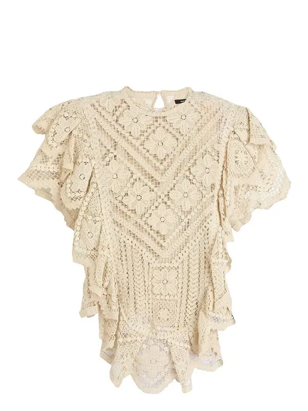 Isabel Marant Étoile Lace Short Sleeve Top - Nude