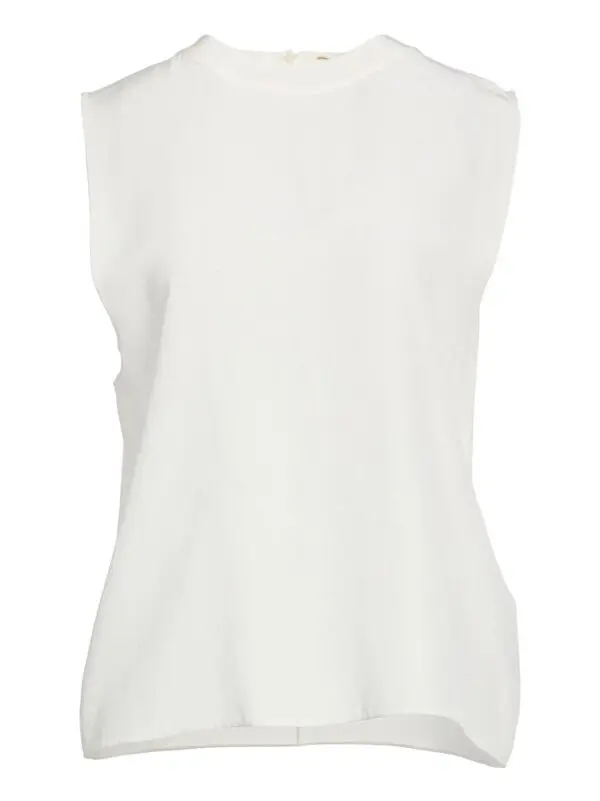 Saint Laurent Sleeveless Crepe Top - White