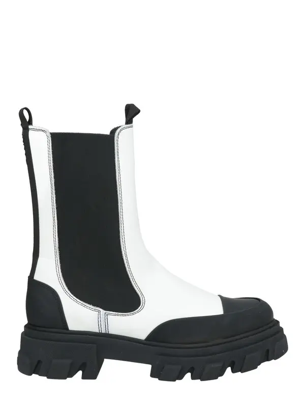 GANNI Leather Chelsea Boots - Black