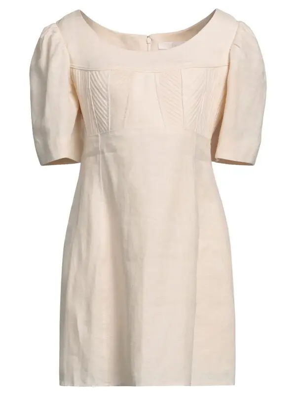 Chloé Linen Flared Dress - Nude