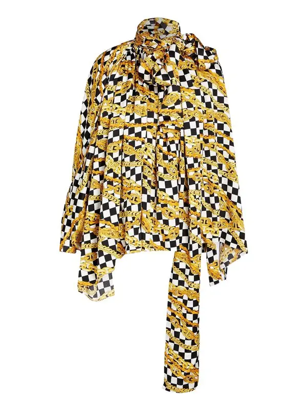 Balenciaga Printed Satin Blouse - Multicolor