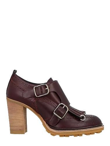 Chloé Leather Monk Strap High Heels With Fringe Detail - Brown