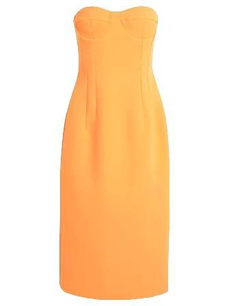MAXCO. Sweetheart Neckline Sleeveless Midi Dress - Orange