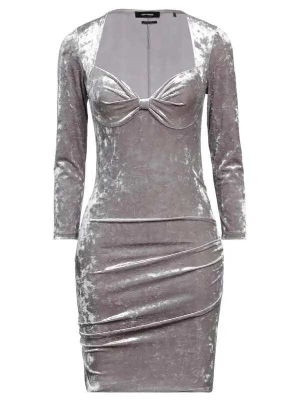 Isabel Marant Étoile Chenille Plunge Neck Gathered Dress - Gray