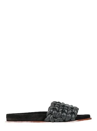 Chloé Braided Leather Slides - Black