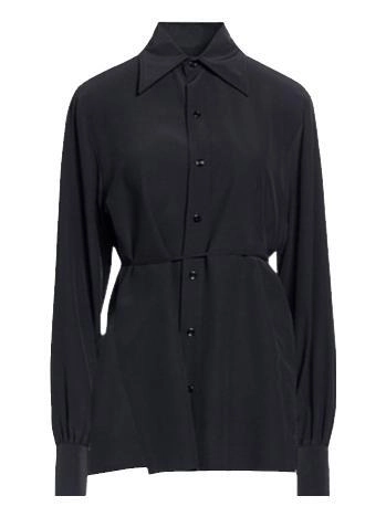 MAISON MARGIELA Long-sleeve Crepe Shirt - Black