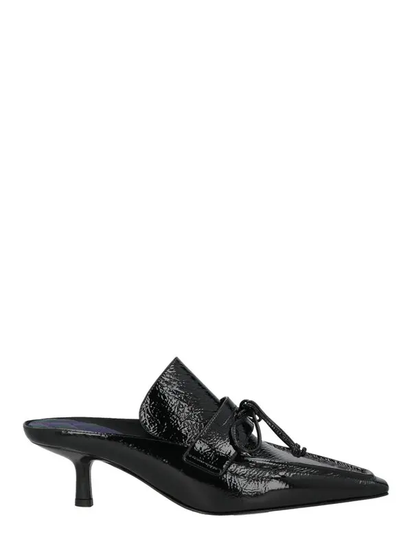 Burberry Pointed Toe Low Heel Mules - Black