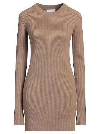 Isabel Marant Étoile Knit Bodycon Dress With Crewneck And Slit Hem - Brown