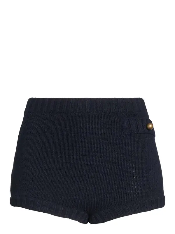 Chloé Knitted Hot Pants With Decorative Pocket - Black