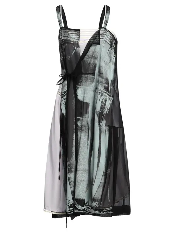MAISON MARGIELA Sleeveless Printed Dress - Black