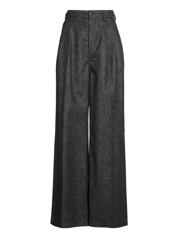 MAISON MARGIELA Wide-leg Wool Trousers - Black