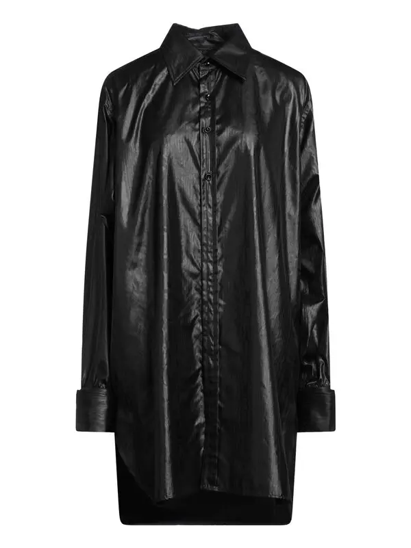 MAISON MARGIELA Plain Taffeta Blouse With Classic Collar - Black