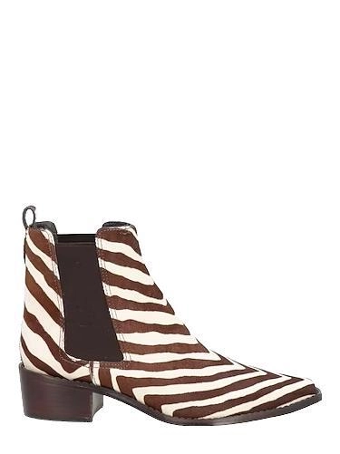Tory Burch Zebra Print Calf Hair Chelsea Boots - Red