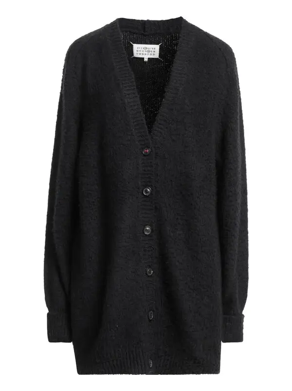 MAISON MARGIELA Solid Color Knit Cardigan - Black