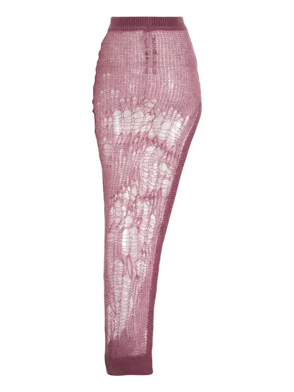 Rick Owens Minimalist Knit Pencil Skirt - Pink