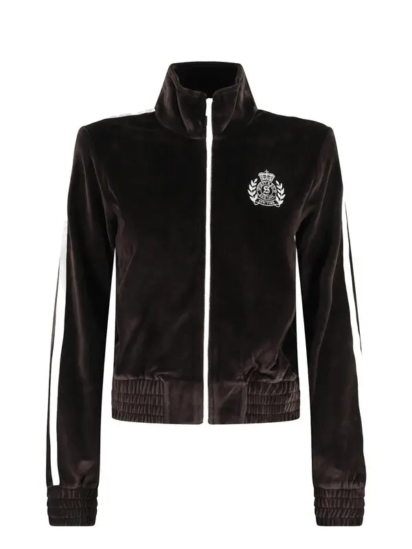 SPORTY  RICH Sporty & Rich Striped Zip-up Track Jacket - No