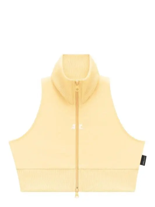 COURREGES Interlock Tracksuit Cropped Vest - Nude