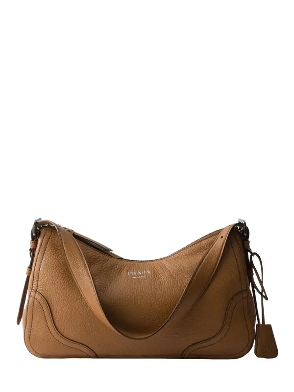 Prada Aimée Leather Shoulder Bag - Caramel