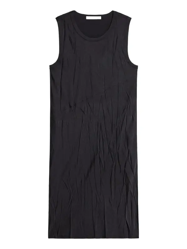 Helmut Lang Crushed Satin Tank Dress - Black