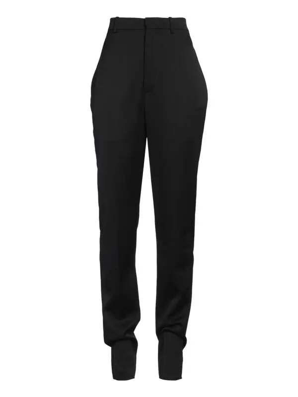 Saint Laurent Tapered Cool Wool Trousers - Black