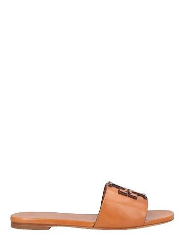 Tory Burch Leather Slide Sandals - Brown