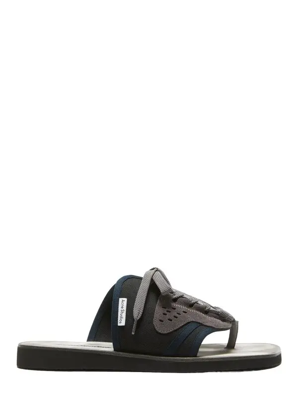 Acne Studios Panelled Lace-up Flip Flops - Black