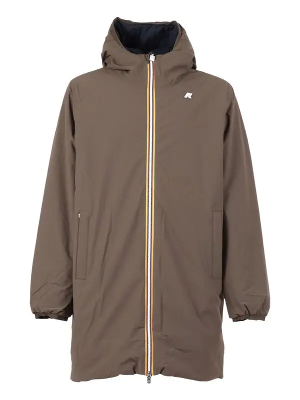 K-WAY Jacob St Warm Reversible Hooded Jacket - Brown