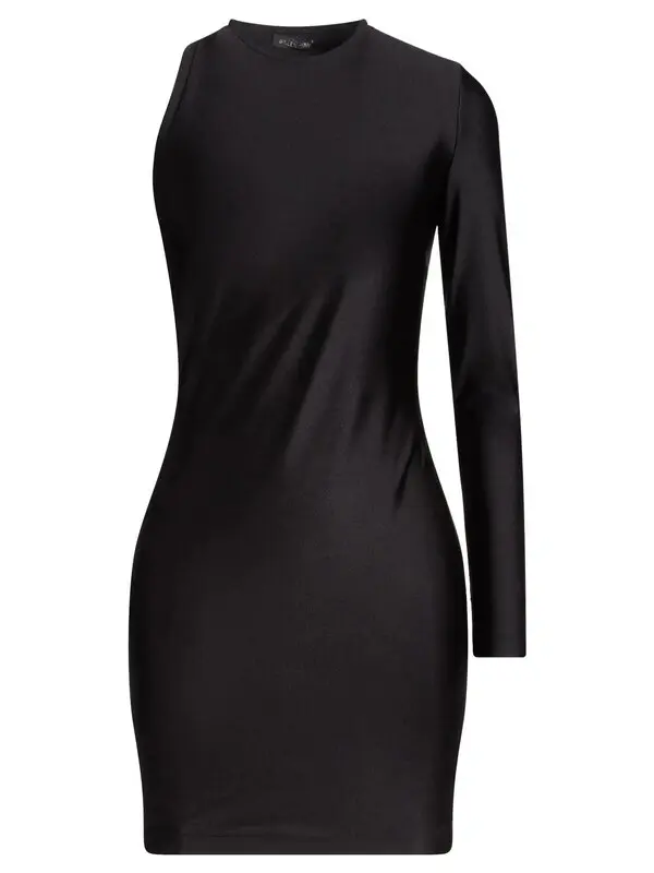 Balenciaga One-shoulder Jersey Mini Dress - Black