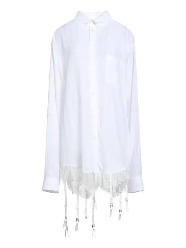 Balenciaga Lace Trim Shirt - White