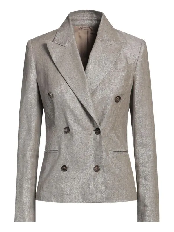 Brunello Cucinelli Double-breasted Blazer - Gray