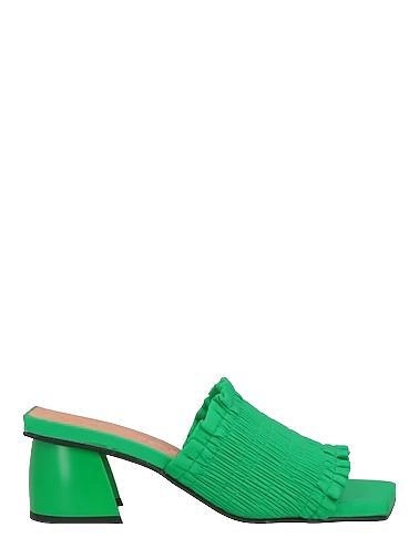 GANNI Square-toe Block Heel Sandals - Green