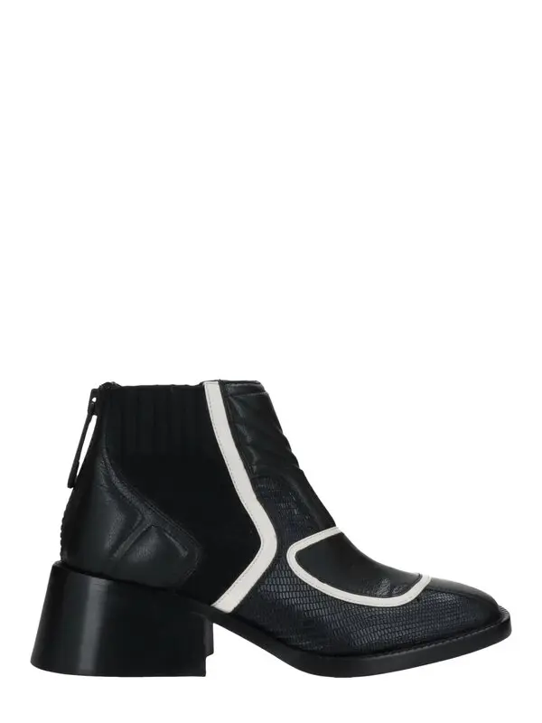 Chloé Leather Ankle Boots With Block Heel - Black