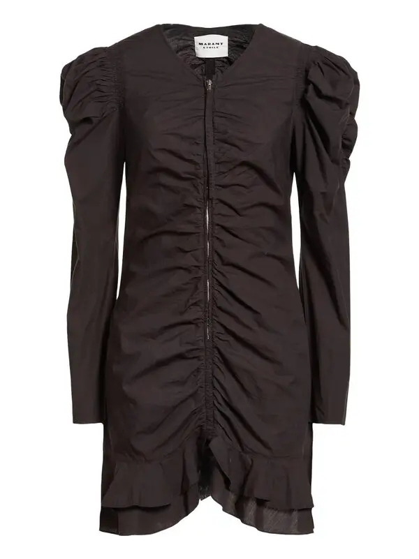Isabel Marant Étoile Bodycon Dress With Gathered Detail And Ruffles - Black