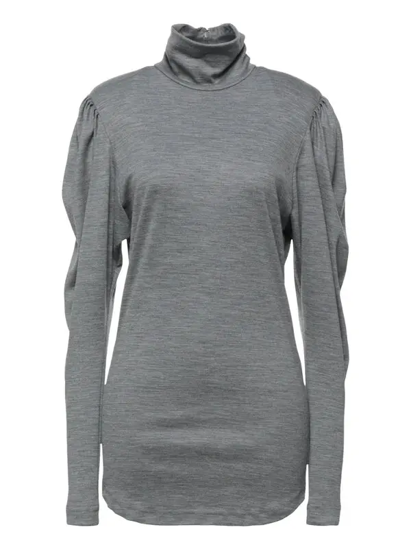 Isabel Marant Étoile Long Sleeve Turtleneck Top With Puff Sleeves - Gray