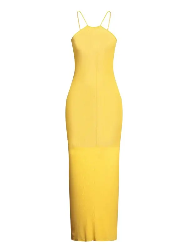 Rick Owens Sleeveless Ribbed Jersey Dress - Yellow
