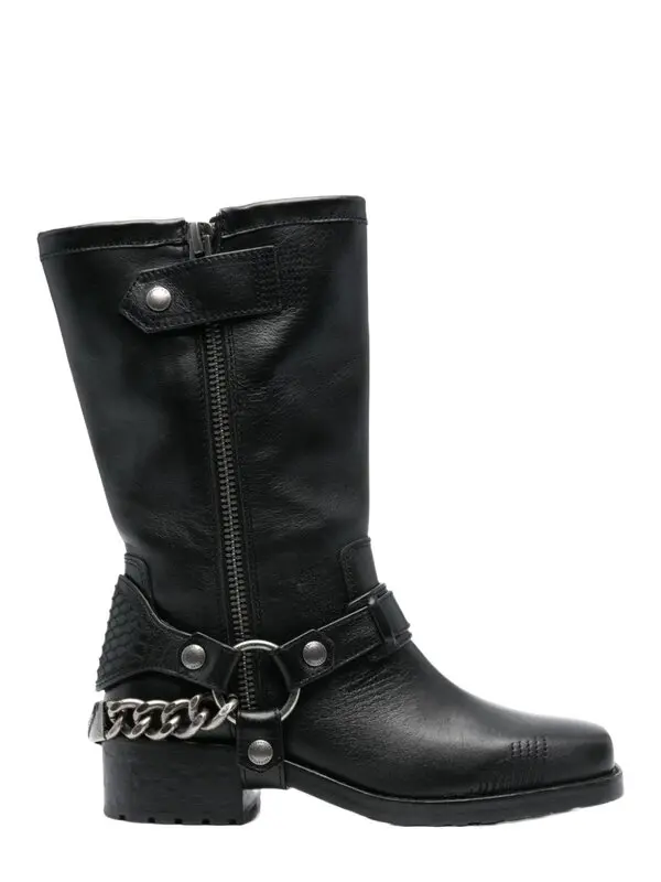 Zadig&Voltaire Igata Chain Detailed Biker Boots - Black