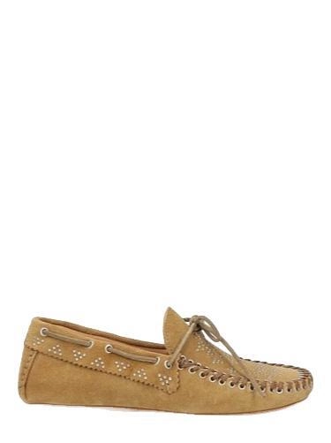 Isabel Marant Étoile Suede Loafers With Stud Embellishments And Bow Detail - Brown