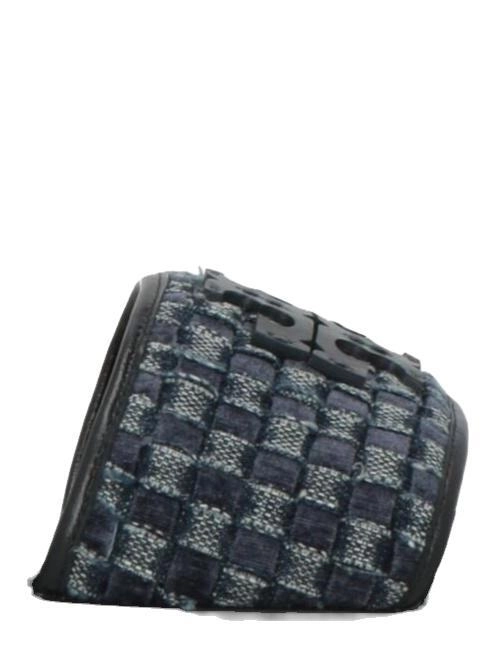 Tory Burch Checkered Denim Slippers - Black