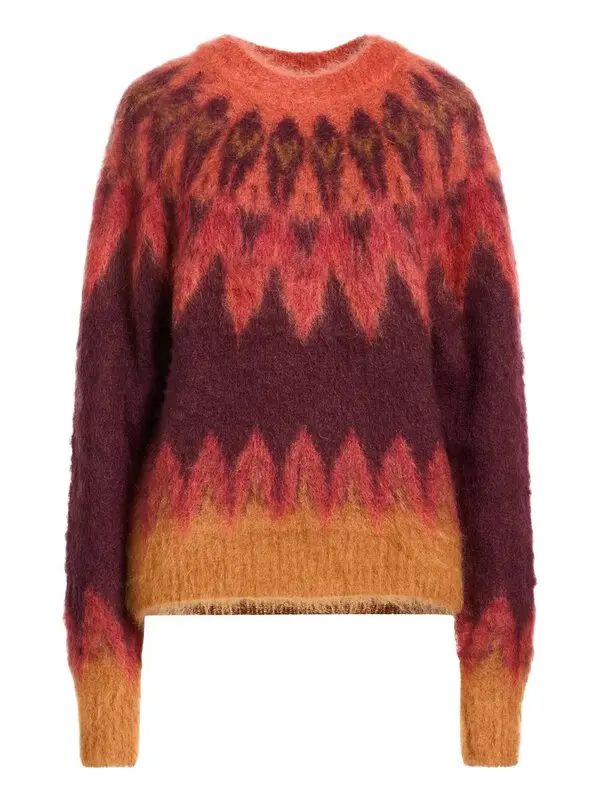 Isabel Marant Étoile Multicolor Brushed-felt Long Sleeve Top - Red