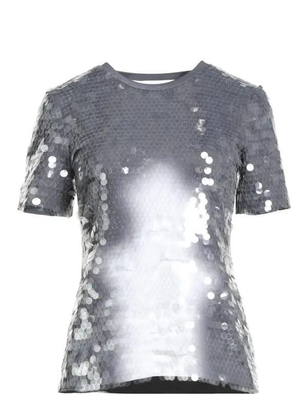 Sportmax Sequined Short Sleeve T-shirt - Gray