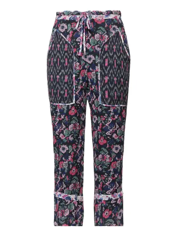 Isabel Marant Étoile Floral-print Crepe Drawstring Trousers - Black