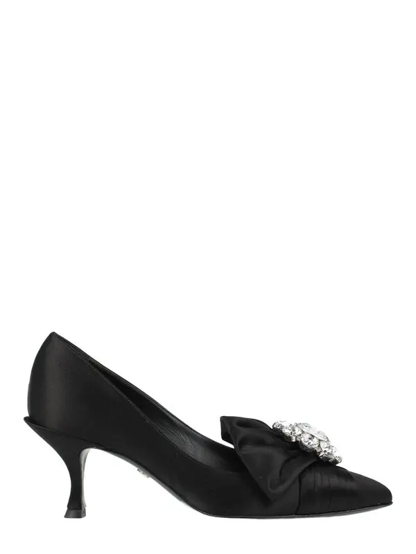 Dolce & Gabbana Embellished Pumps With Bow Detailing - Black
