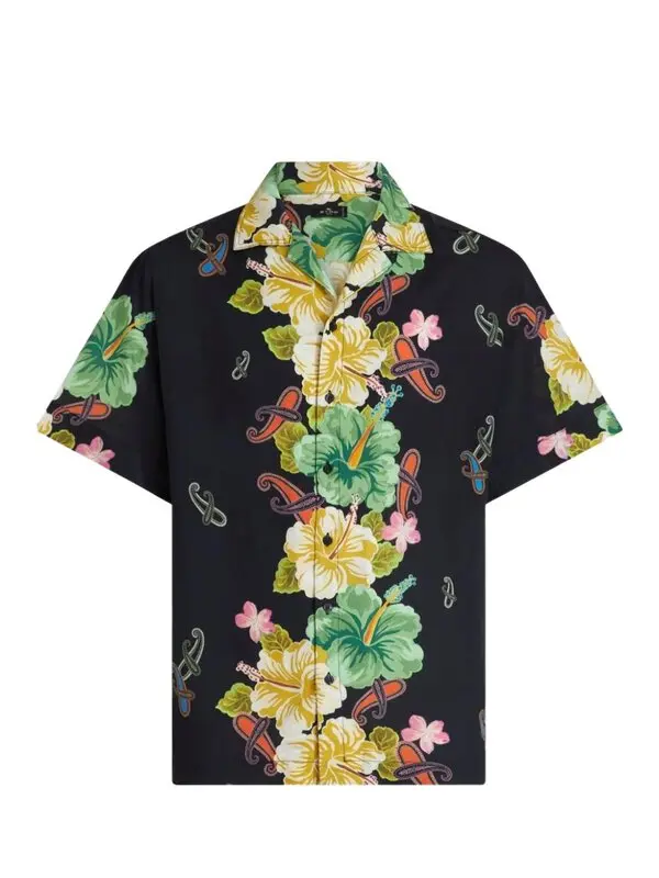 Etro Floral Paisley Bowling Shirt - Black